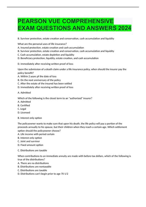Pearson Vue Comprehensive Exam Questions And Answers 2024 Pearson Vue Stuvia Us