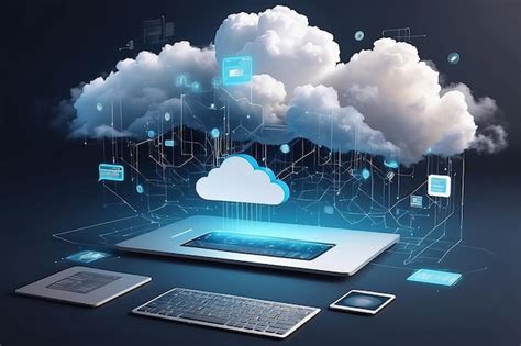 Premium Photo Modern Cloud Computer Technology Integrated Digital Web Concept Background Data