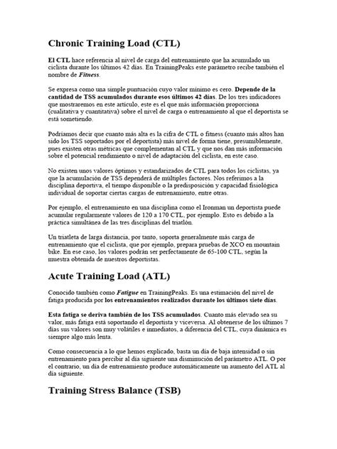 Ctl Atl Y Tsb Pdf Estrés Biología Fatiga Material