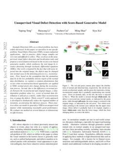 Unsupervised Visual Defect Detection With Score Based Generative Model DeepAI