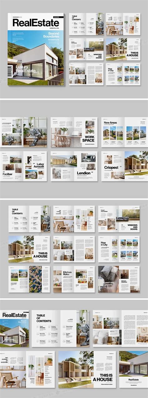 房产杂志 房地产建筑家居杂志手册作品集宣传册indd画册设计模板 花瓣网