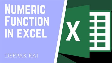 Numeric Function In Excel Youtube
