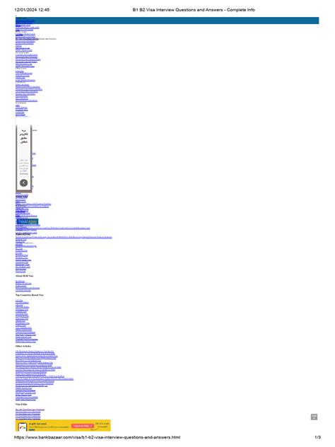 B1 B2 Visa Interview Questions And Answers Complete Info Pdf Travel Visa H 1 B Visa