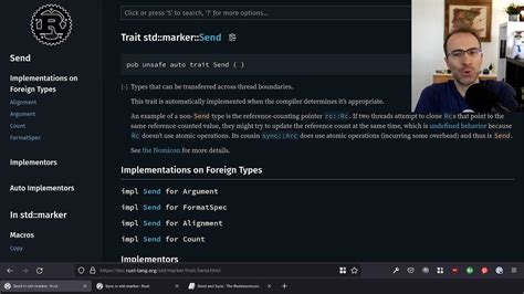 Crust Of Rust Send Sync And Their Implementors Youtube