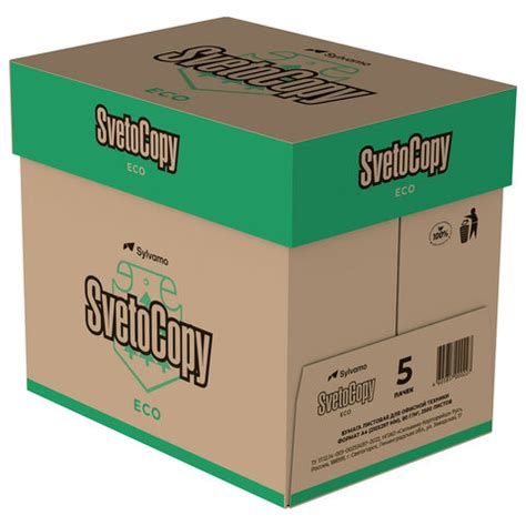 Бумага офисная А4, 80 г/м2, 500 л., SVETOCOPY ECO, белизна 60%, Sylvamo ...