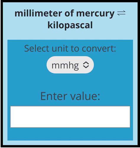 Mmhg To Kpa Pressure Conversion