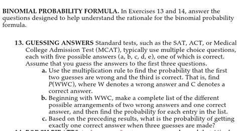 Solved Binomial Probability Formula In Exercises 13 And 14