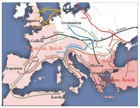 2nd 5th Century Migrations Germanic People European History Map