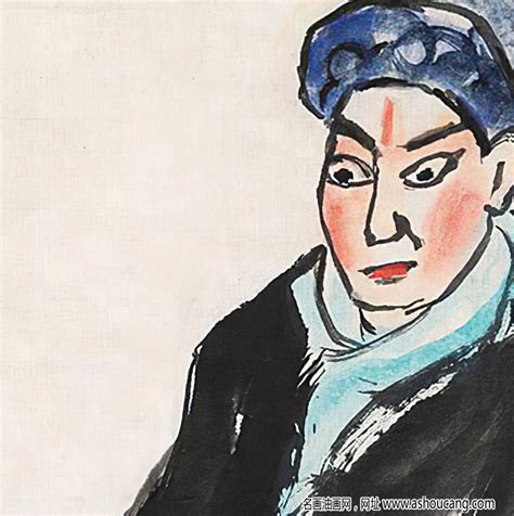 关良国画 逼上梁山 高清大图下载 名画油画网