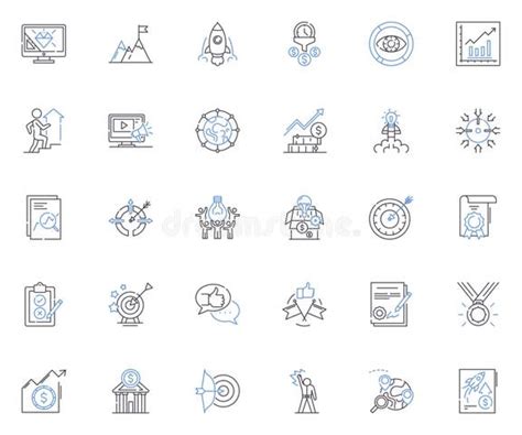 Financial Management Line Icons Collection Budgeting Accounting Investments Expense