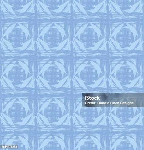 스케치 파란색 사각형 그리드의 매끄러운 질감 패턴 복잡한 왜곡된 타일 모양 양식화된 서리 효과가 있는 추상적인 표면 디자인 0명에 대한 스톡 벡터 아트 및 기타 이미지