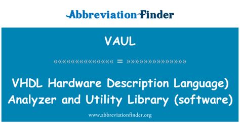 VAUL Definición Lenguaje de descripción de Hardware VHDL analizador y
