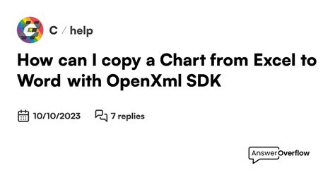How Can I Copy A Chart From Excel To Word With Openxml Sdk C