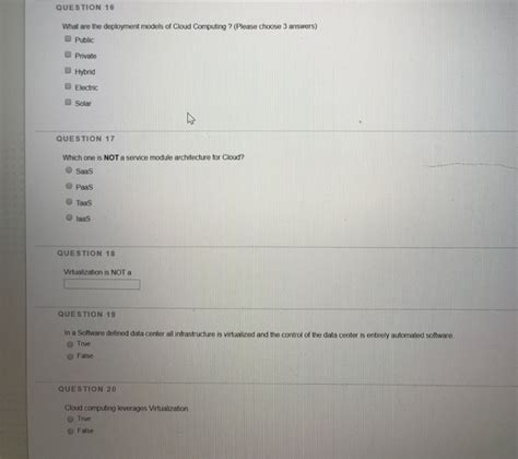 Solved Question 16 What Are The Deployment Models Of Cloud