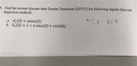 Solved 5 Find The Inverse Discrete Time Fourier Transform