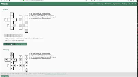 Programme F R Den Unterricht Xwords Generator Erstellt Kreuzwortr Tsel