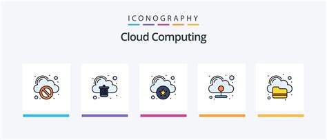 Cloud Computing Line Filled 5 Icon Pack Including Computing Delete Cloud Remove Cloud
