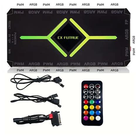 ARGB PWM FAN CONTROLLER HUB 5V 3 Pin REMOTE WITH SATA POWER