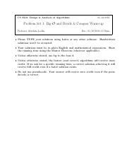 CS B Sp Problem Set Solutions Pdf CS Design Analysis Of Algorithms