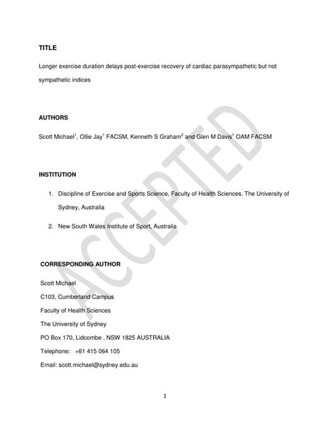 Pdf Longer Exercise Duration Delays Post Exercise Recovery Of Cardiac Parasympathetic But Not