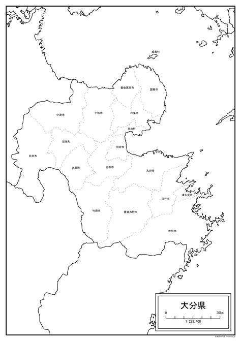 大分県の白地図を無料ダウンロード 白地図専門店