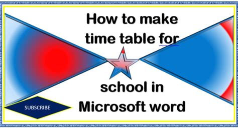 How To Make Time Table For Babe In Microsoft Word Timetable YouTube