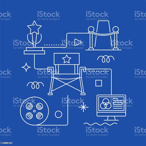 시네마 및 영화 관련 벡터 배너 디자인 컨셉 아이콘이 있는 모던 라인 스타일 특별 개최에 대한 스톡 벡터 아트 및 기타 이미지 특별 개최 0명 4k해상도 Istock