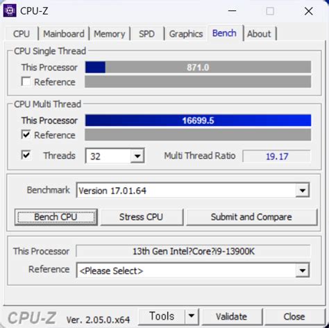 kjun kr kjcoder tistory i9 13900K CPU Z Bench CPU 결과