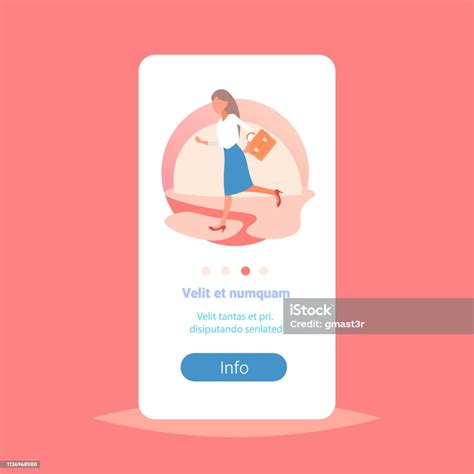 우아한 비즈니스 우먼 서둘러 회의에 실행 하는 사업가 들고 늦은 개념 여성 사무실 노동자 문자 전체 길이 평면 복사 공간 개념에 대한 스톡 벡터 아트 및 기타 이미지