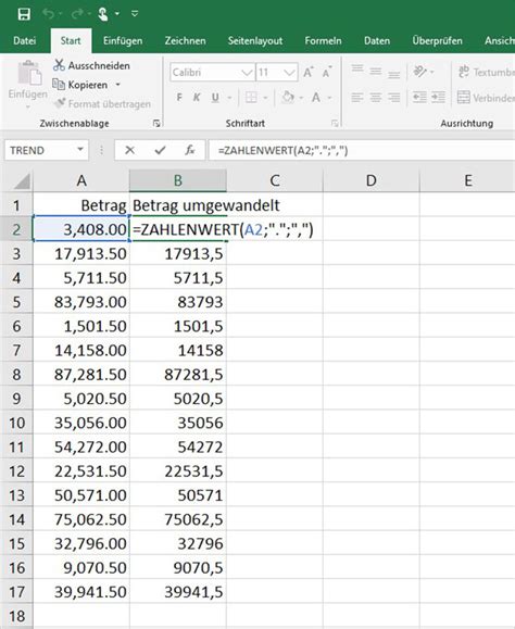 Excel Amerikanische Zahlen In Werte Umwandeln Pcs Campus