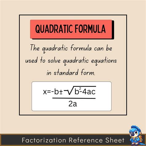 Digital Factorization Reference Sheet A4 Printable Aesthetic Guide Mathematics Colorful
