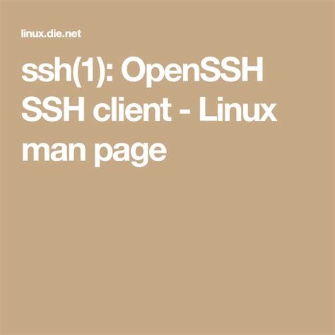 Ssh1 Openssh Ssh Client Linux Man Page Ssh1 Openssh Ssh Client Linux Man Page