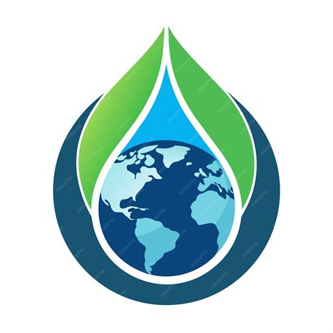 Una Gota De Agua Que Encapsula La Tierra Que Muestra Un Símbolo único E