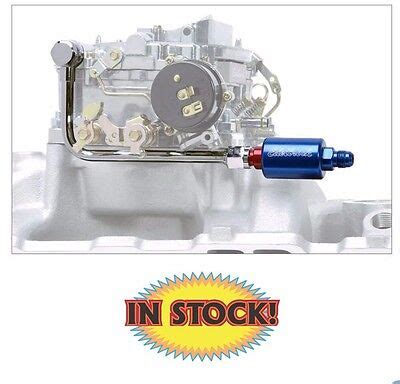 Edelbrock 8134 Fuel Line Filter Kit For Eps Carbs Chrome Ebay
