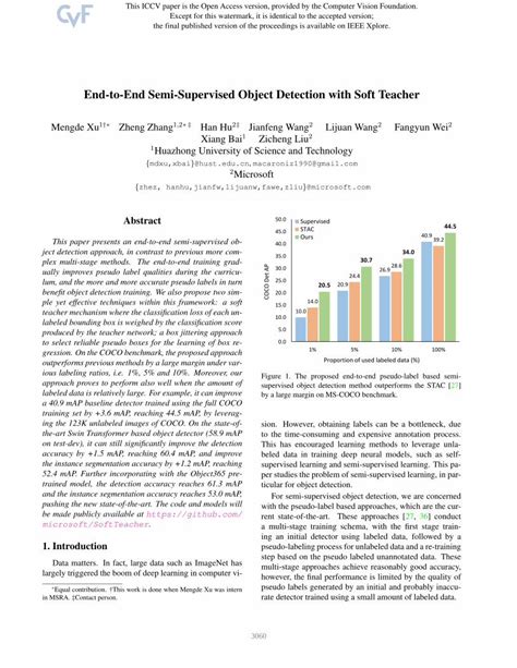 Pdf End To End Semi Supervised Object Detection With Soft Teacher