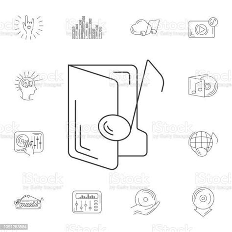 음악 폴더 아이콘입니다 간단한 요소 그림입니다 음악 컬렉션 집합에서 음악 폴더 기호 디자인입니다 웹 및 모바일 사용할 수 있습니다 0명에 대한 스톡 벡터 아트 및 기타