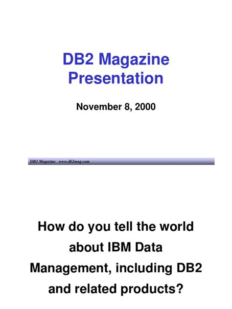 Db2 Magazine118 Presentation118 Pdf Ibm Db2 Magazines