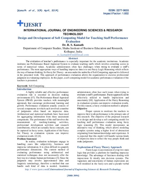 Pdf Design And Development Of Soft Computing Model For Teaching Staff Performance Evaluation