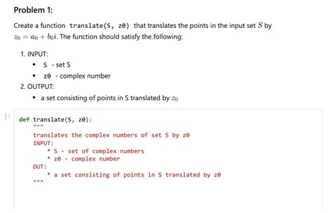 Solved Problem 1 Create A Function Translate Szθ That