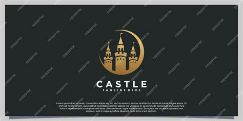 템플릿 크리에이티브 컨셉으로 캐슬 로고 디자인 영감 프리미엄 벡터