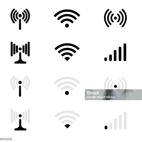 Wifi Wireless Connection Antenna Signal Strength Icon Vector On