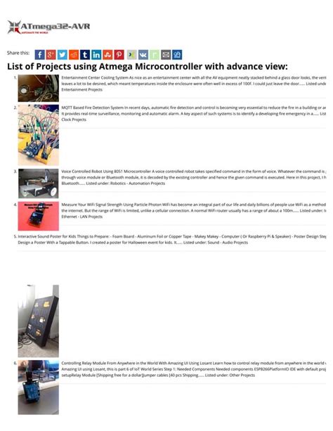 Advanced View Of Atmega Microcontroller Projects List At Mega32 Avr Pdf