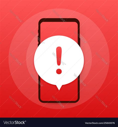 Alert Message Mobile Notification Danger Error Vector Image