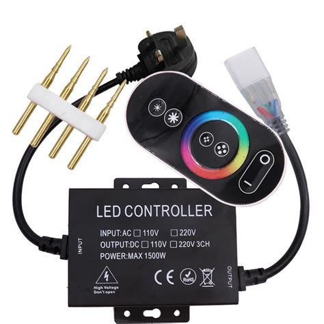 110V 220V Full Touch LED RGB Controller 1500W 8mm 10mm PCB RF Remote Led Strip Dimmer Controller