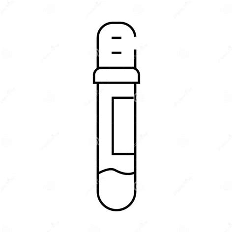 Blood Test Line Icon Vector Illustration Sign Stock Vector
