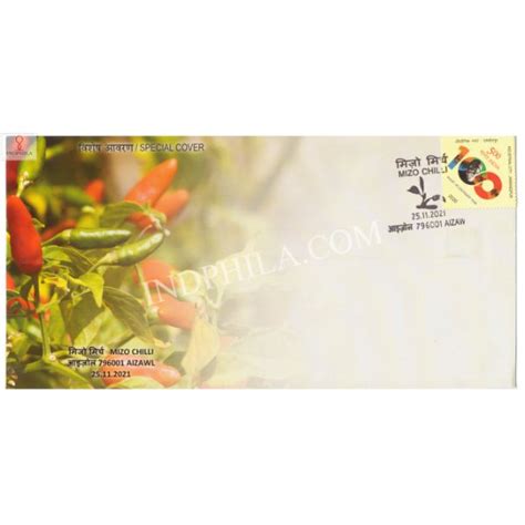 India 2021 Gi Tag Special Cover Of Mizo Chilli Was Released On 25th November 2021 Aizawl North