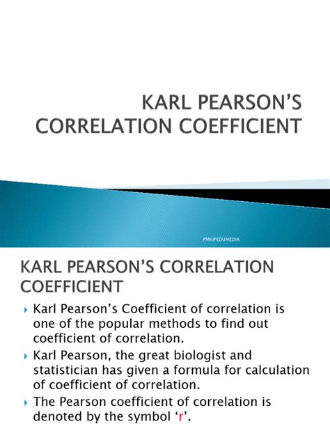 Karl Pearsons Correlation Coefficient Pdf