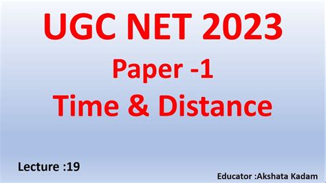 time and distance for ugc net 2023 mathematical reasoning for ugc net 2023 lecture 19 youtube