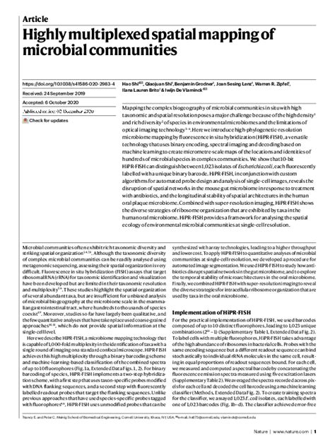 pdf highly multiplexed spatial mapping of microbial communities
