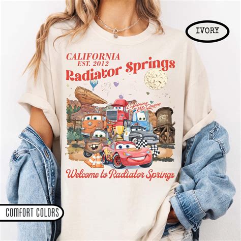 Vintage Radiator Springs Comfort Colors Shirt Lightning Mcqueen Disney